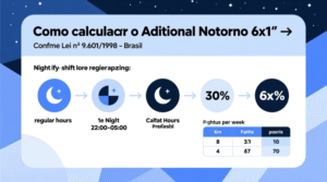 Como calcular adicional noturno 6x1: Passo a passo